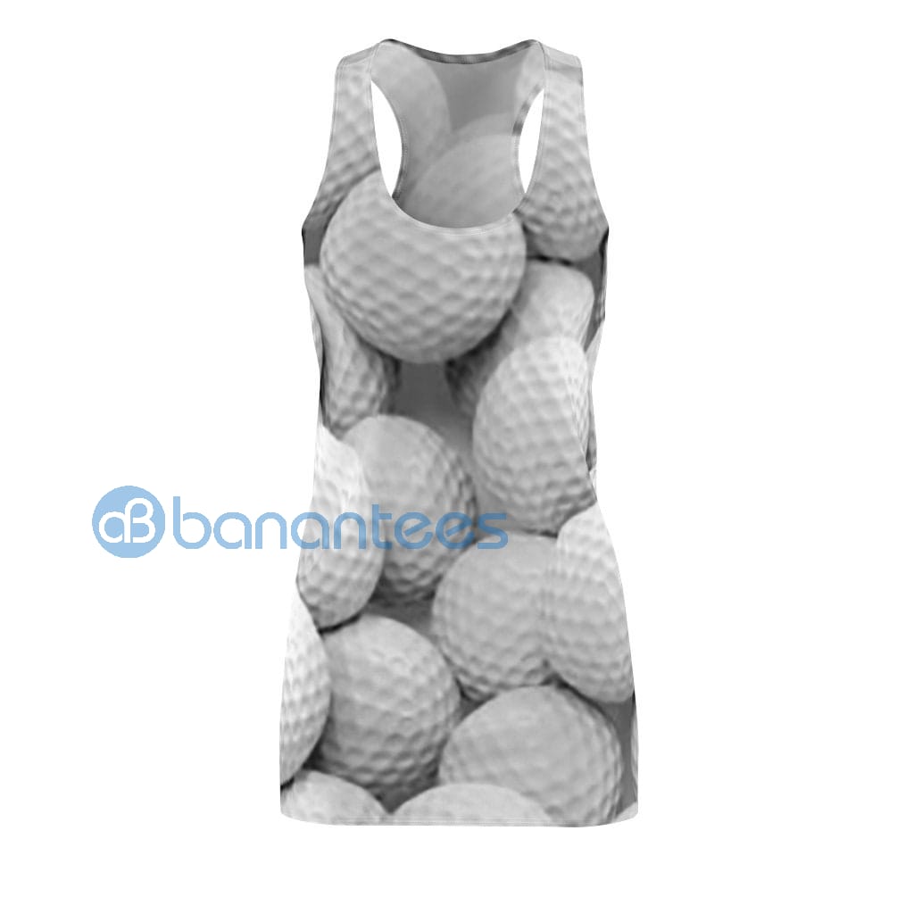 Golf Ball All Over Printed Racerback Dress For Women - Banantees