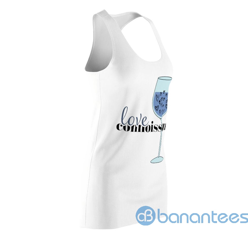 Love Connoisseur Wine Glass White Racerback Dress For Women - Banantees