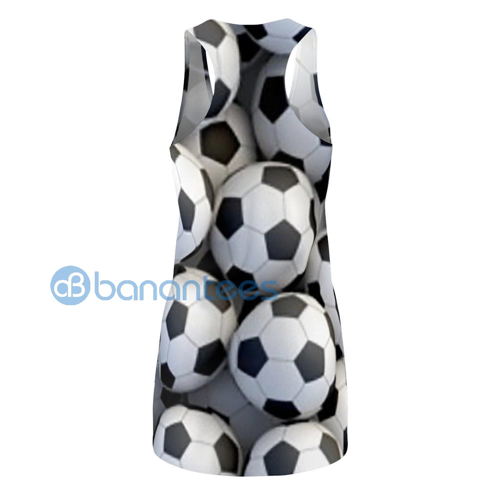 Soccer Ball All Over Printed Racerback Dress For Women - Banantees