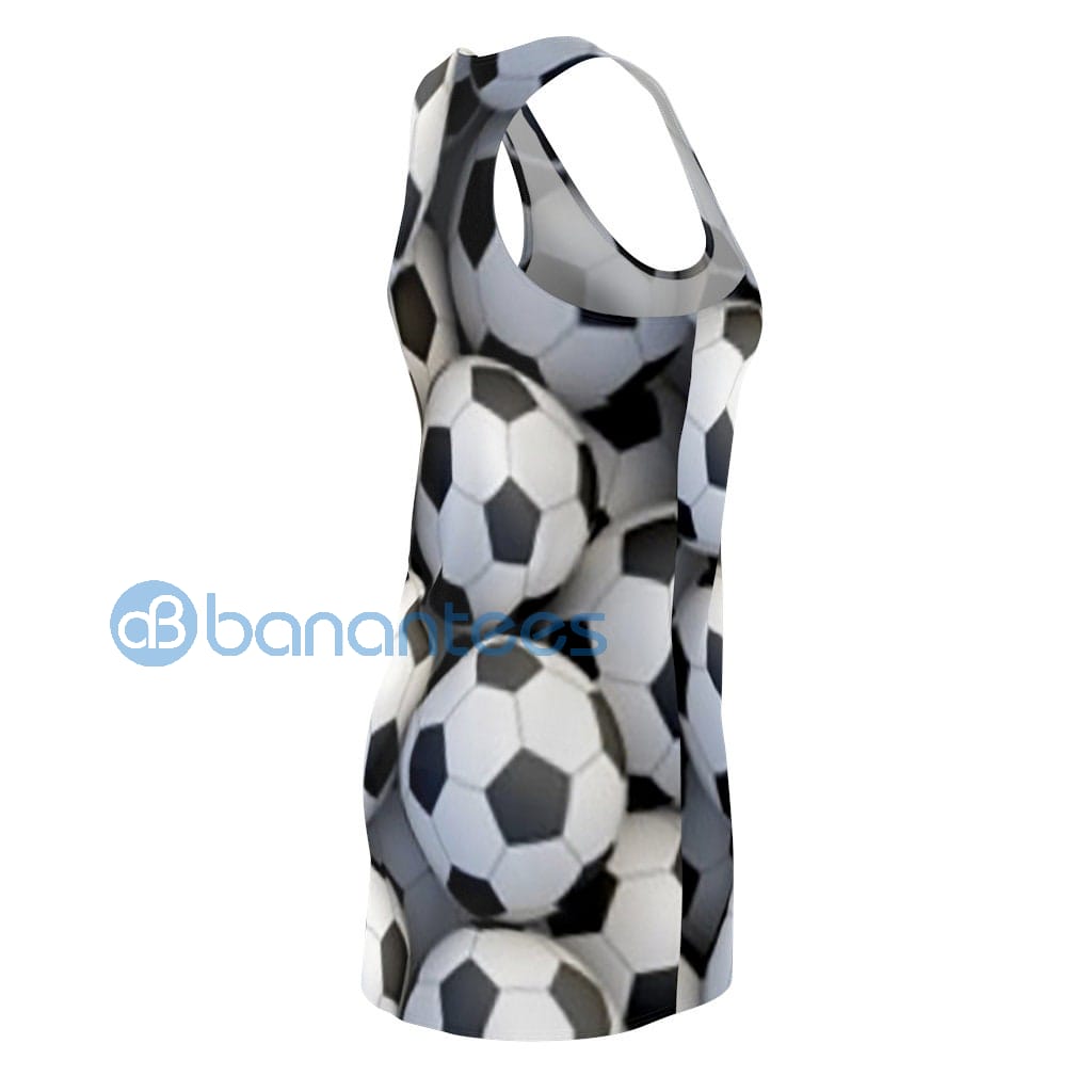 Soccer Ball All Over Printed Racerback Dress For Women - Banantees