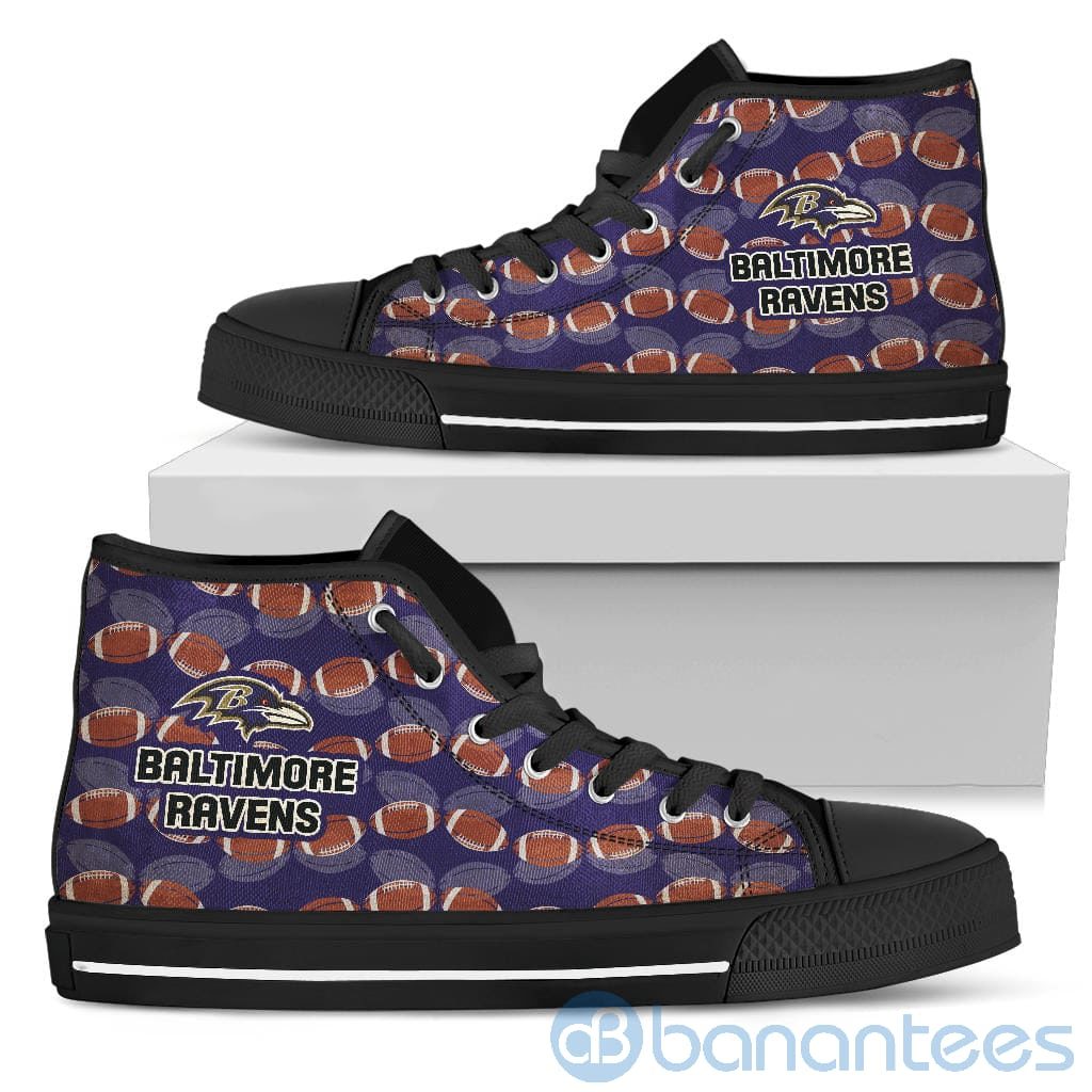 Ball Types Baltimore Ravens High Top Shoes - Banantees