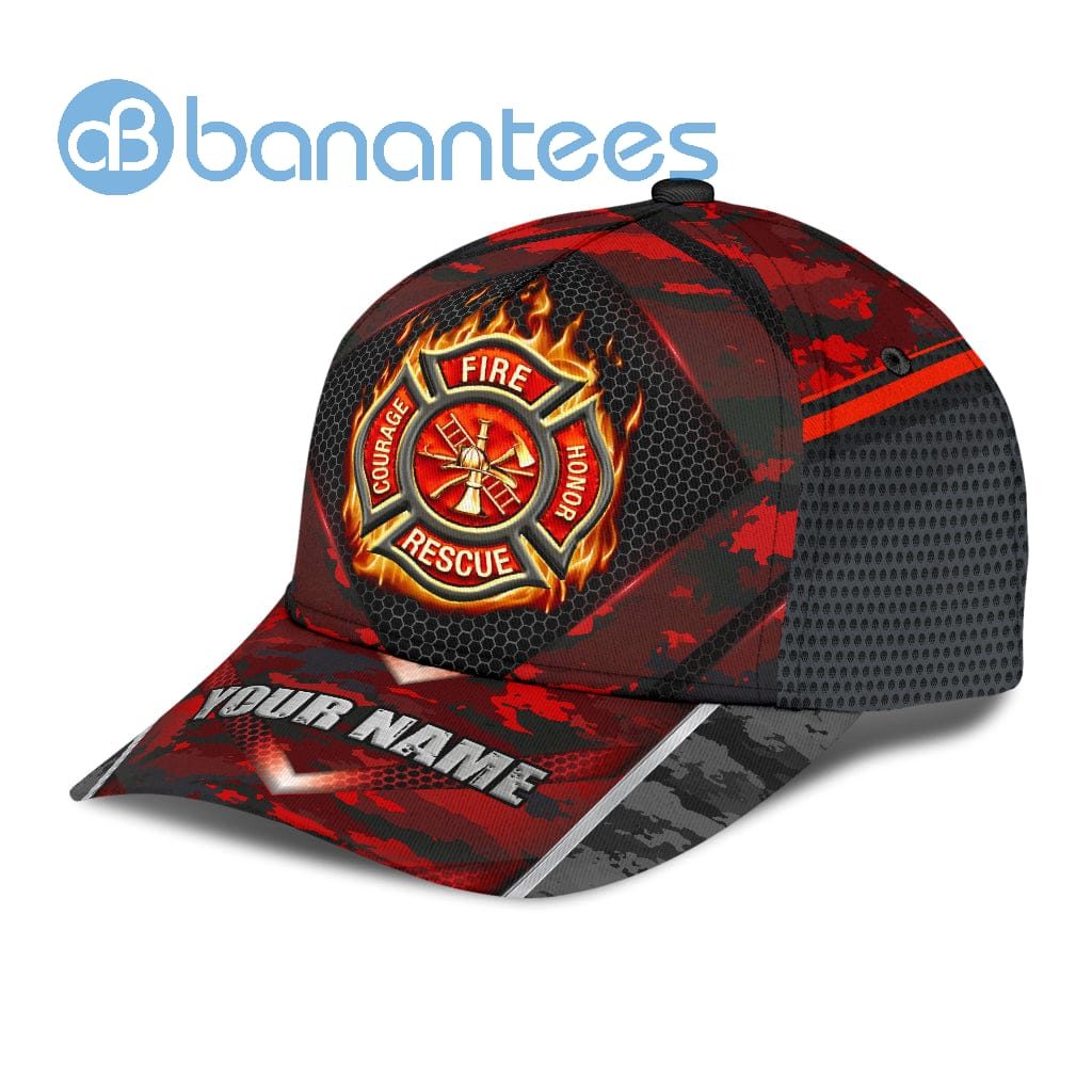 Personalized Firefighter Camo All Over Printed 3D Cap - Banantees