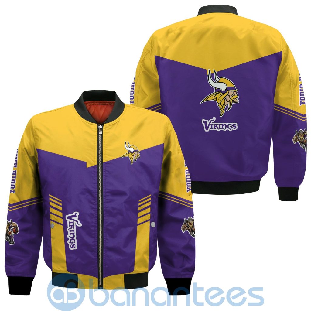 Minnesota Vikings American Football Team Logo Custom Name Bomber Jacket ...