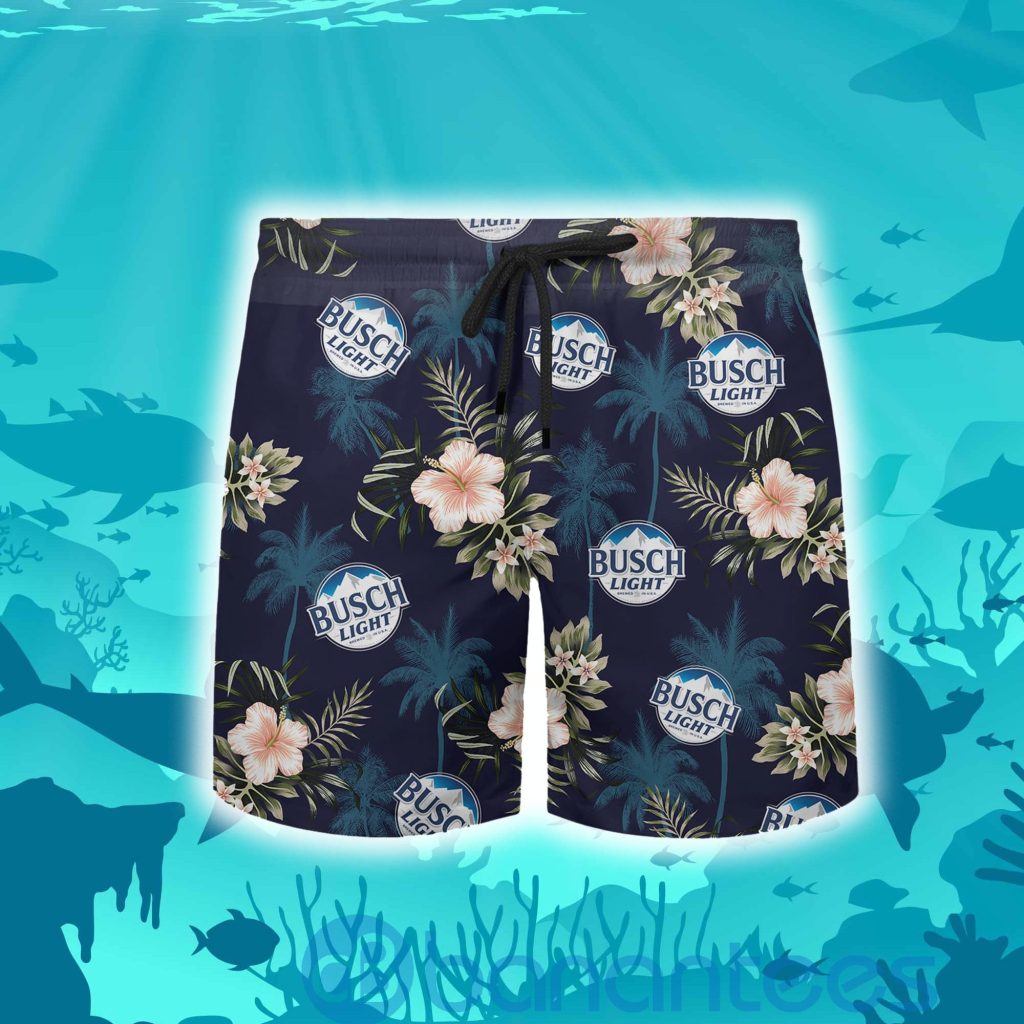 Busch Light Logo Tropical Flower Beach Shorts Beer Lovers Father Day ...