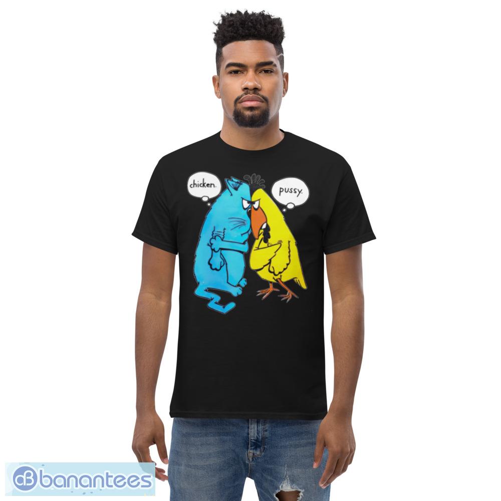 Nick Sturniolo wearing cartoon chicken pussy single stitch shirt ...