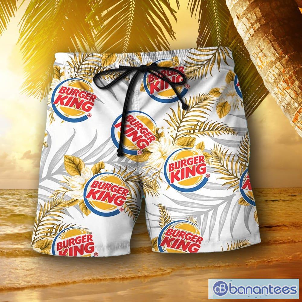 Burger King Tropical Flower Aloha Hawaiian Shirts and short - Banantees