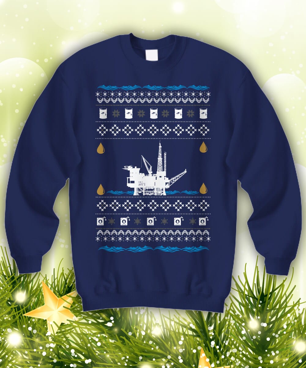 offshore Oil Rig Ugly rigger derrick sweatshirt holiday party apparel ...