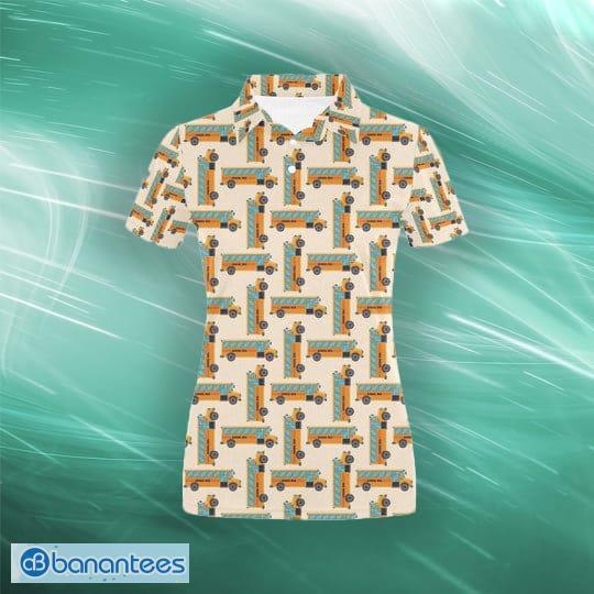 School Bus Seamless Pattern Beige 3D Polo Shirt For Men And Women ...