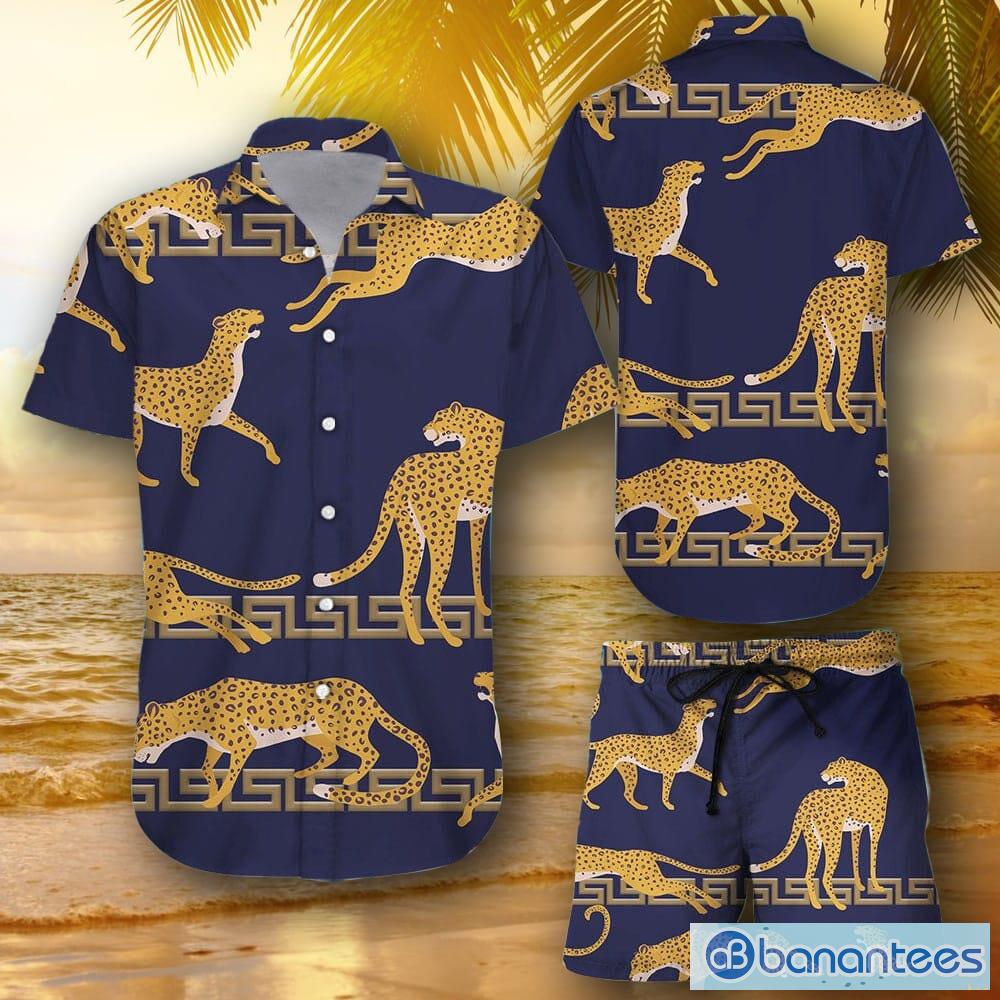 Yellow Leopard Print Shirt - Leopard Animal On Purple Background Aloha ...