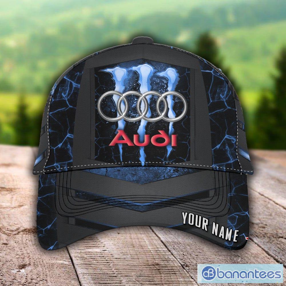 Audi Logo Orange Monster Car Hat Cap Custom Name - Banantees