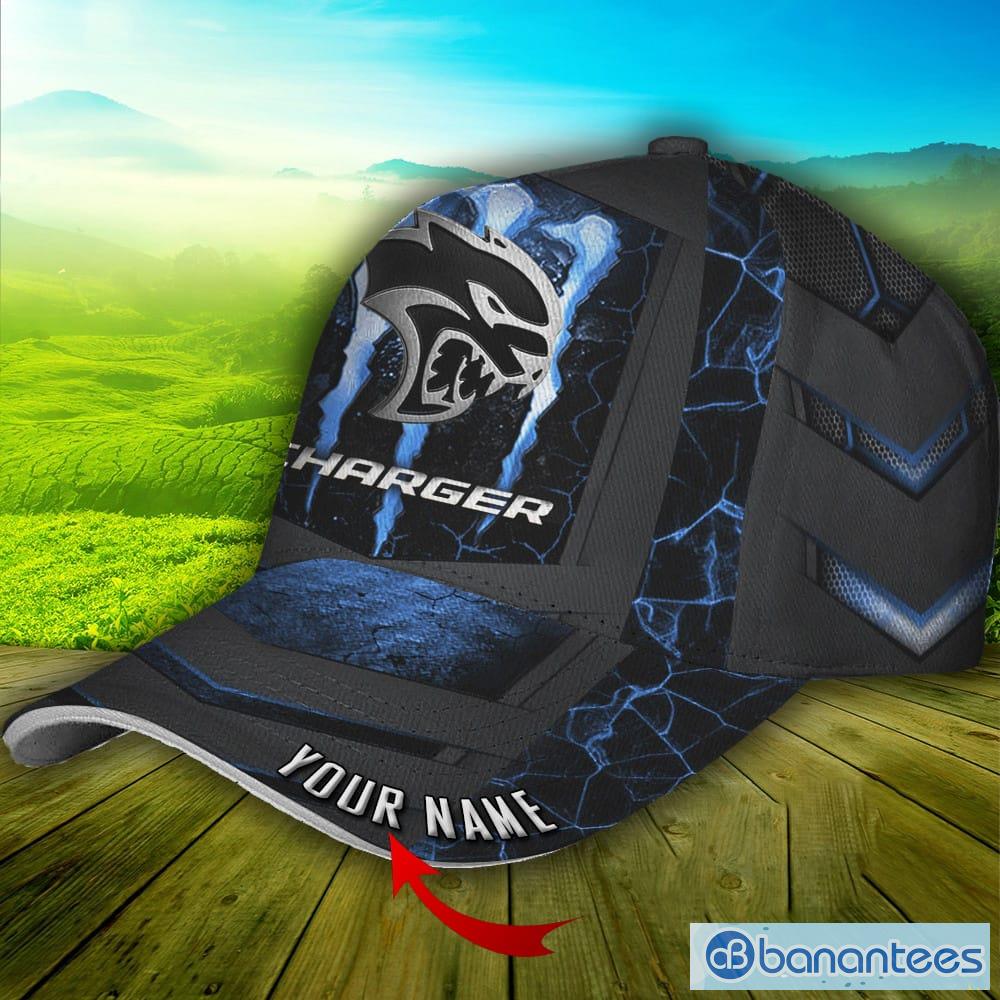 Blue Logo Dodge Charger Monster Car Hat Cap Custom Name - Banantees