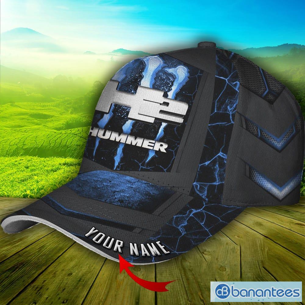 Blue Logo H2 Hummer Monster Car Hat Cap Custom Name - Banantees