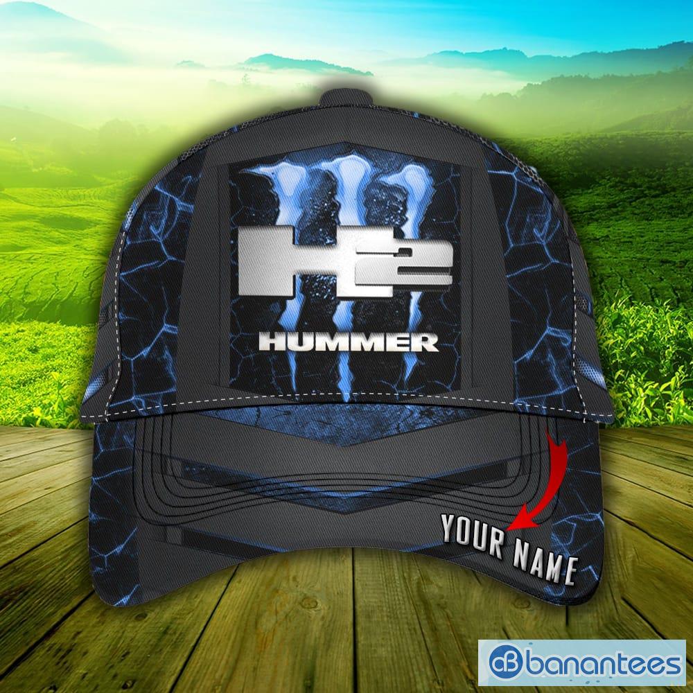 Blue Logo H2 Hummer Monster Car Hat Cap Custom Name - Banantees