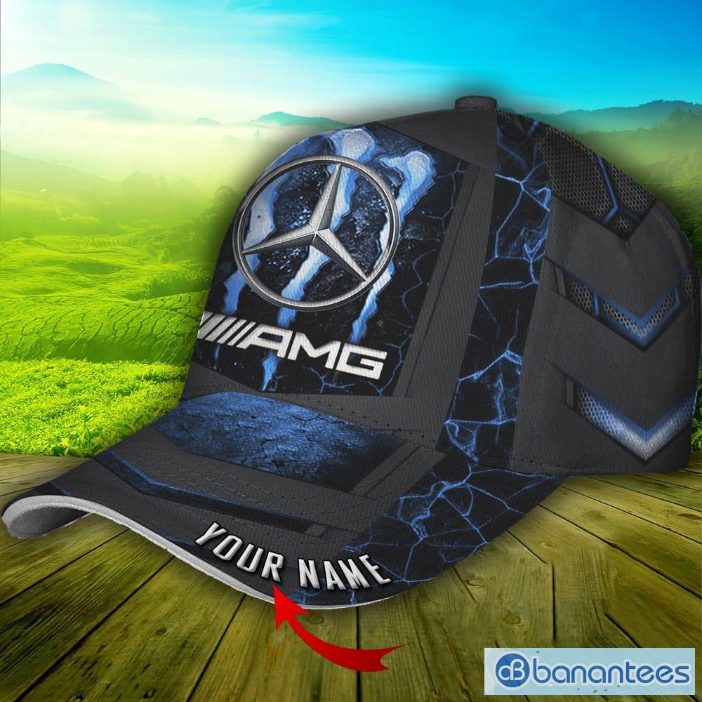 Blue Logo Mercedes-AMG Monster Car Hat Cap Custom Name - Banantees