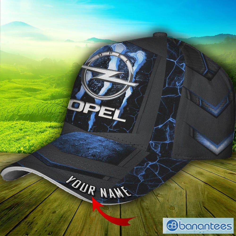 Blue Logo Opel Monster Car Hat Cap Custom Name - Banantees