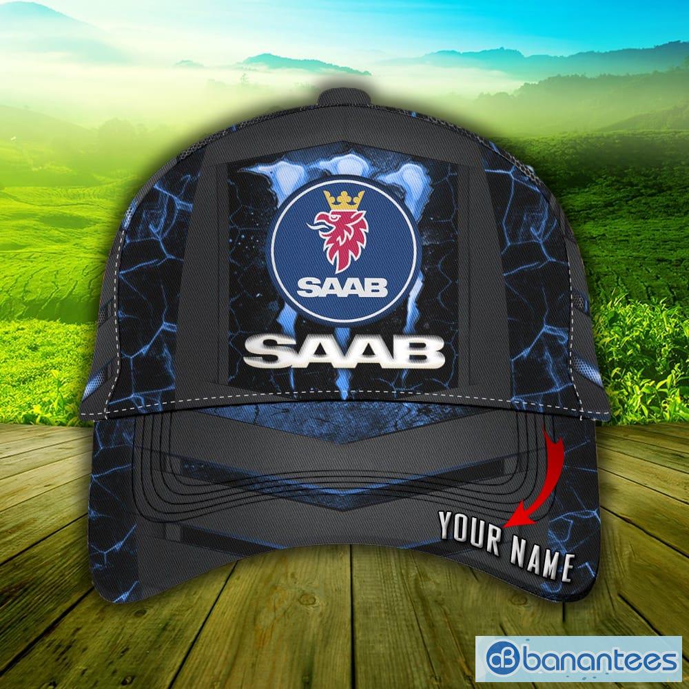 Blue Logo Saab Automobile Monster Car Hat Cap Custom Name - Banantees