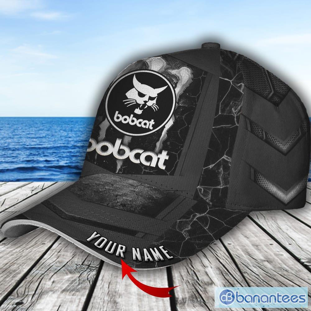 Bobcat Logo White Monster Car Hat Cap Custom Name - Banantees