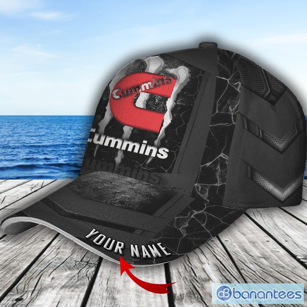 Cummins Logo White Monster Car Hat Cap Custom Name - Banantees