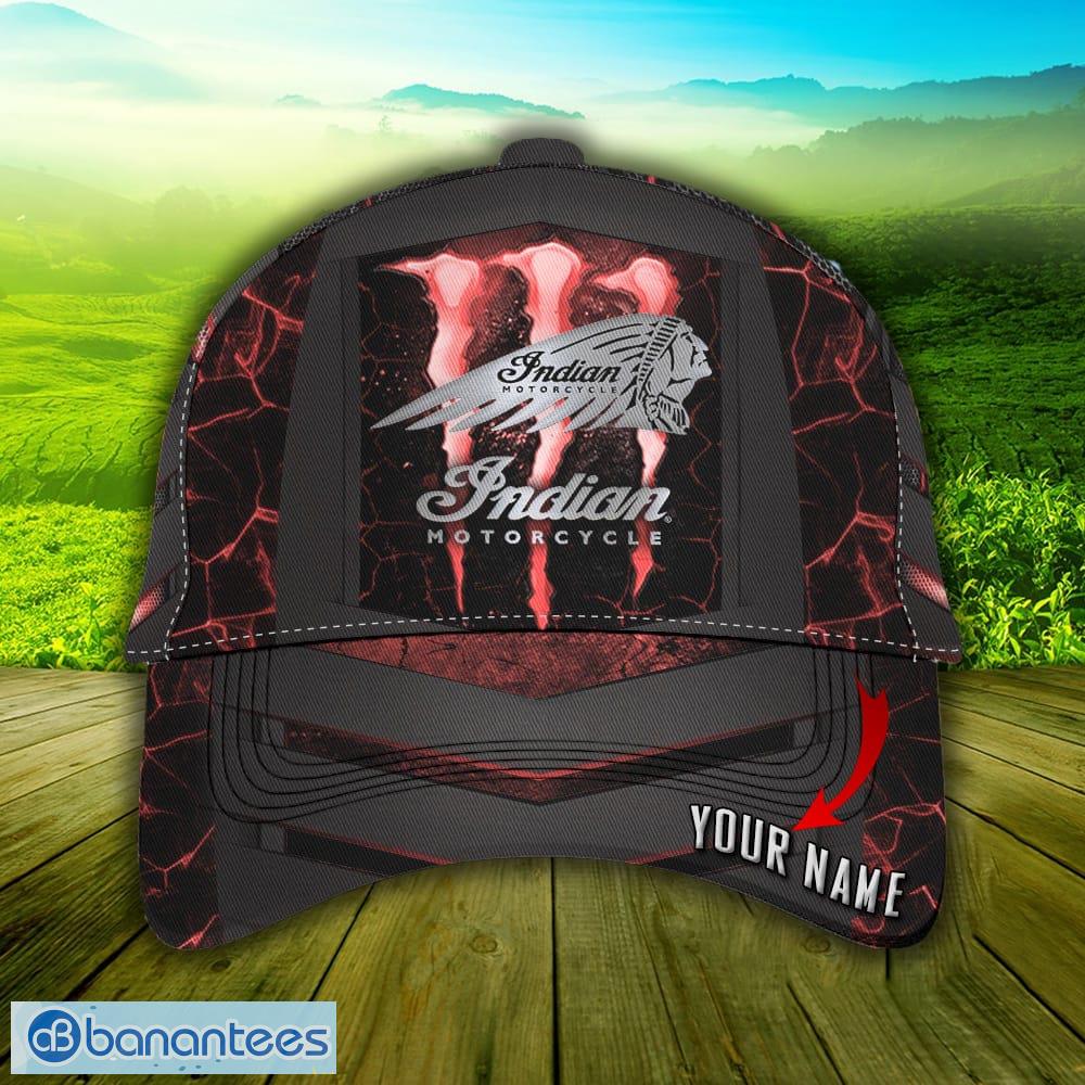 Custom Name Indian Motorcycle Motorcycles Logo Red Monster Hat Cap ...