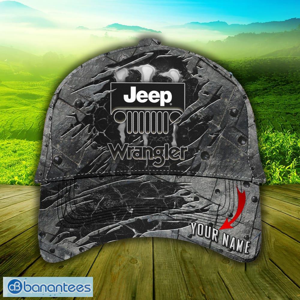 Custom Name Jeep Wrangler Logo Colorful Monster Scratch Design Car Hat ...