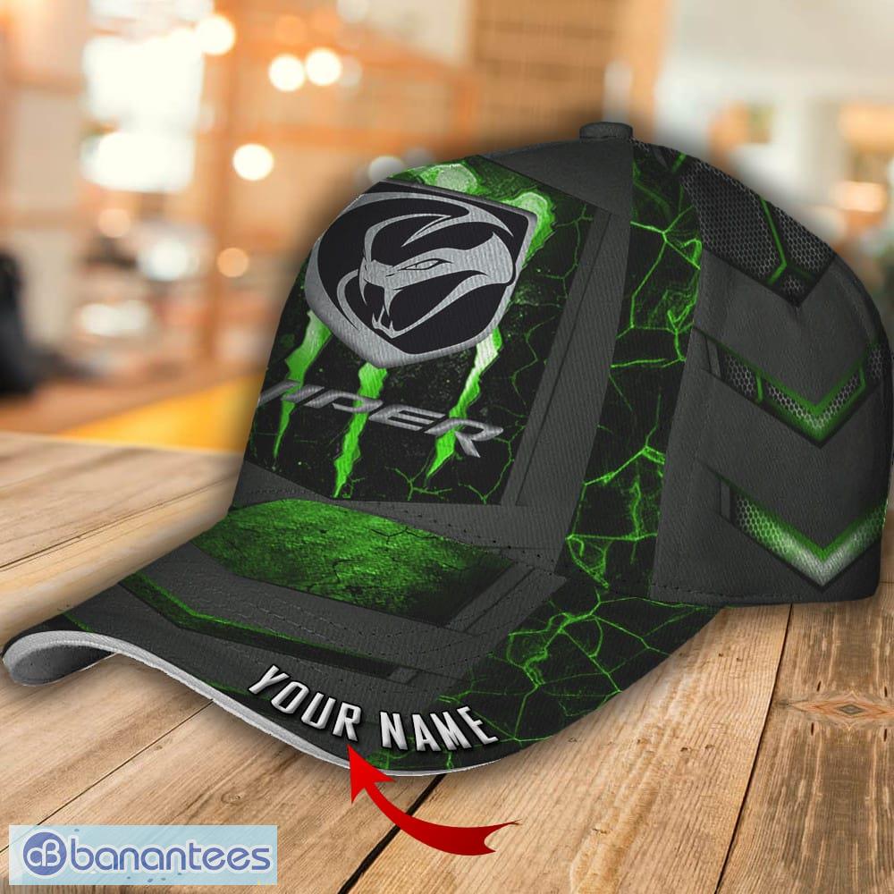 Dodge Viper Logo Green Monster Car Hat Cap Custom Name - Banantees