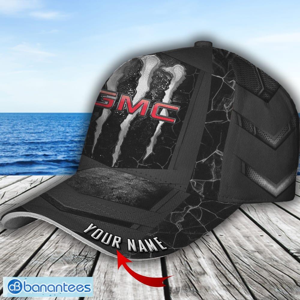GMC Car Logo White Monster Car Hat Cap Custom Name - Banantees