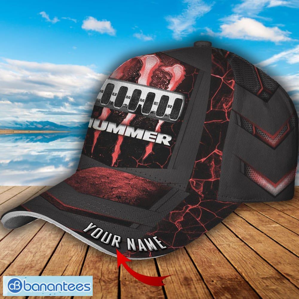 Hummer Logo Red Monster Car Hat Cap Custom Name - Banantees