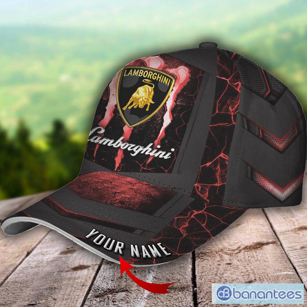 Lamborghini Logo Monster Design 3 3D Cap Hat Custom Name - Banantees