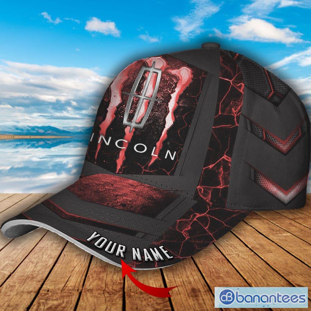 Lincoln Logo Red Monster Car Hat Cap Custom Name - Banantees