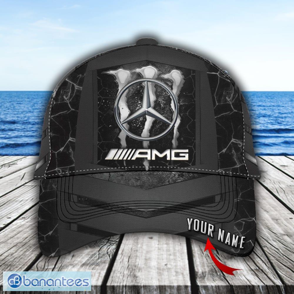 Mercedes-AMG Logo White Monster Car Hat Cap Custom Name - Banantees