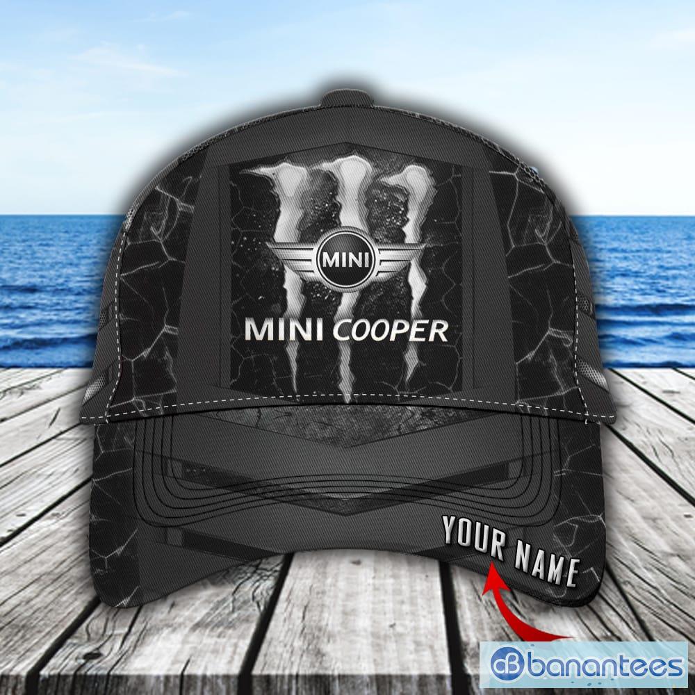 Mini Cooper Logo White Monster Car Hat Cap Custom Name - Banantees