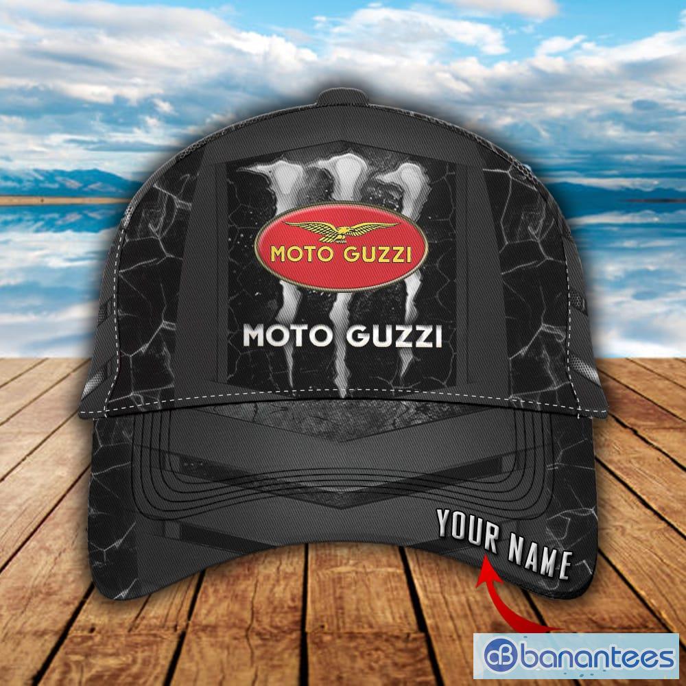 Moto Guzzi Motorcycles Logo White Monster Hat Cap Custom Name - Banantees