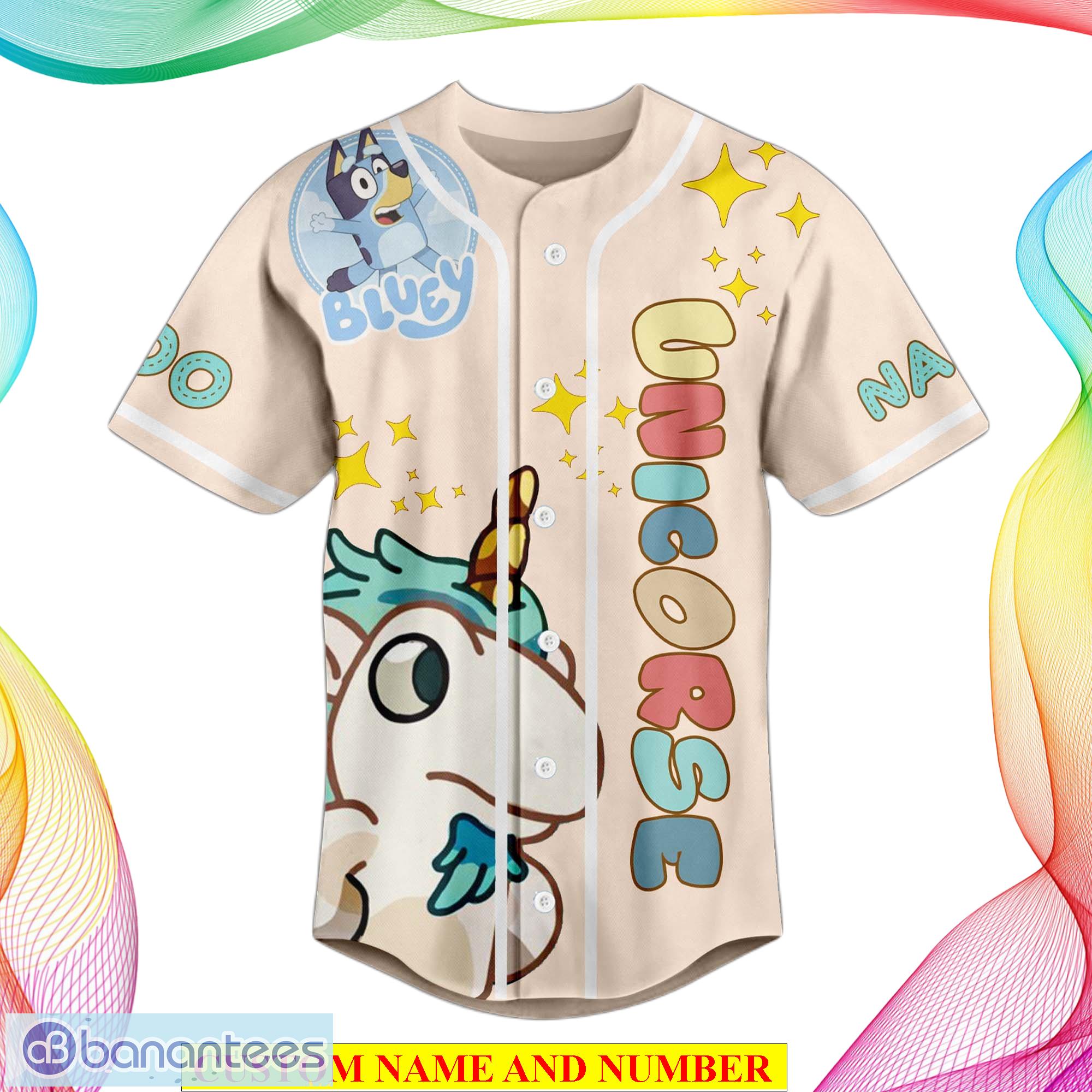 Bluey Unicorse And Why Should I Care Style Jersey Baseball Shirt Custom ...