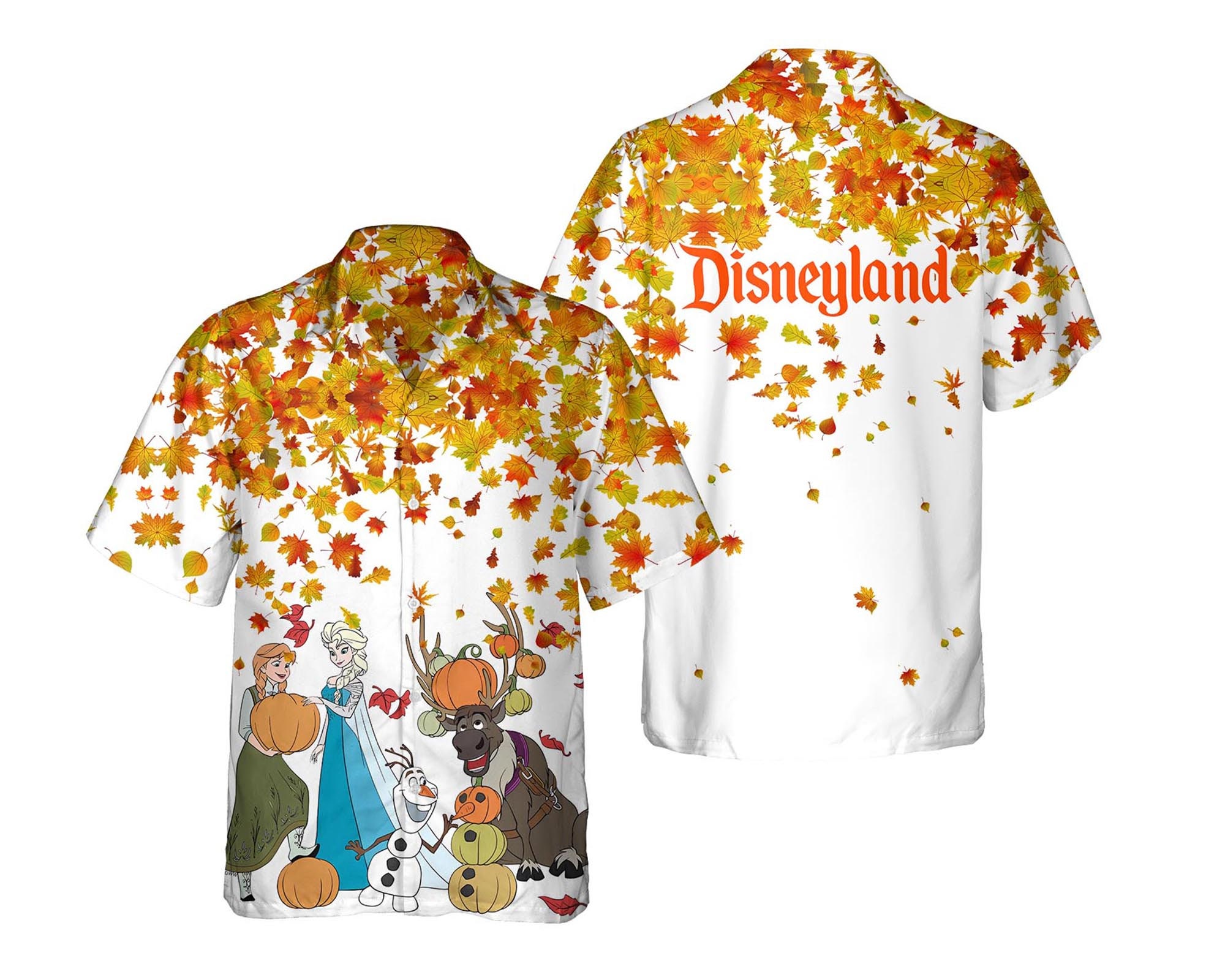 Retro Frozen Elsa Anna Sven Olaf Autumn Maple Leaves an Disney World ...