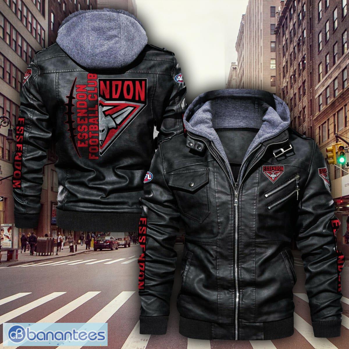 AFL Essendon Football Club Fans Style 3 Logo Black And Brown Leather ...