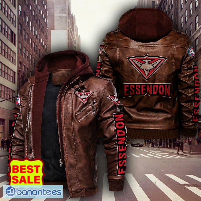 AFL Team Essendon Football Club Style 8 Logo Black And Brown Leather ...