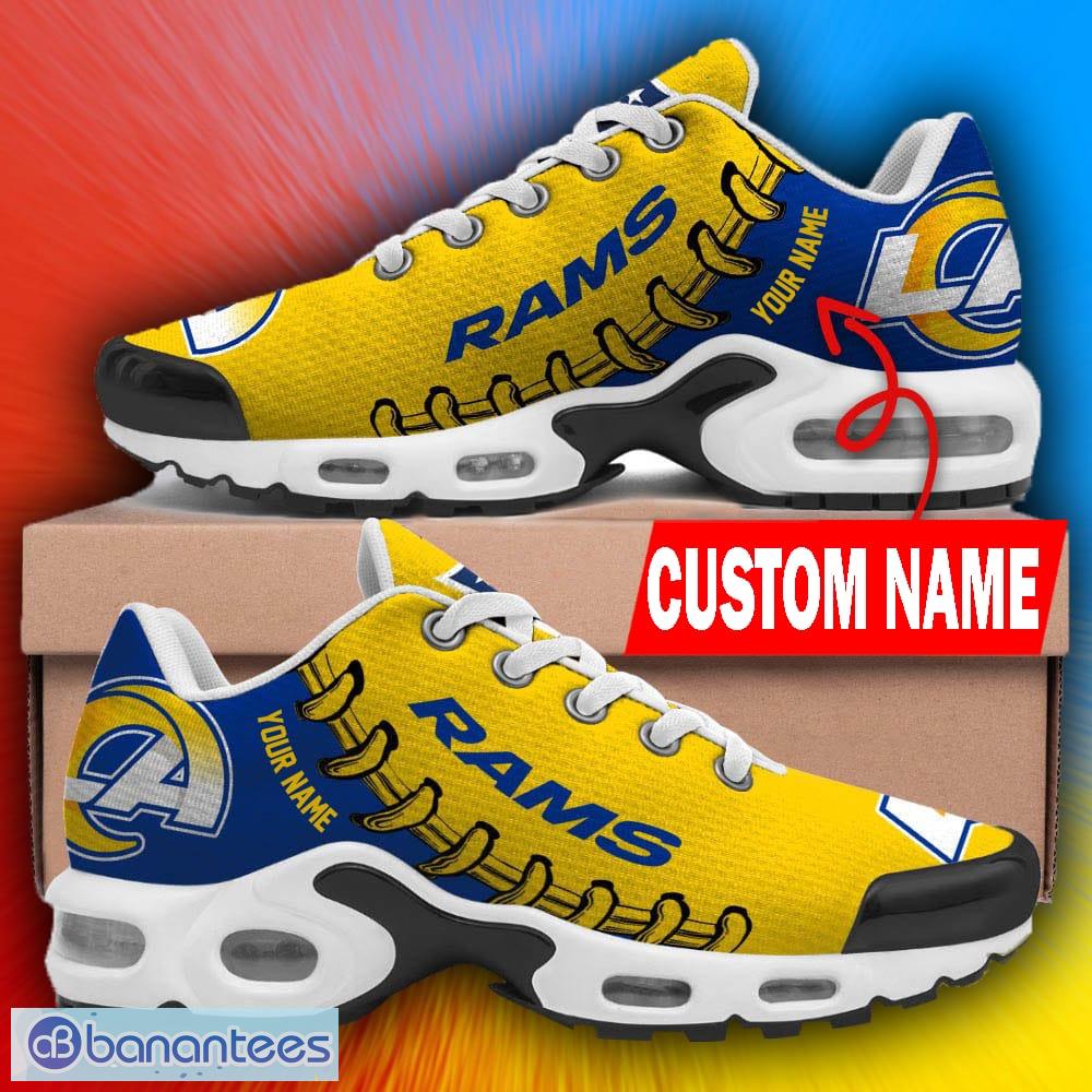 Custom Name Los Angeles Rams New Logo Air Cushion Sports Shoes Men ...