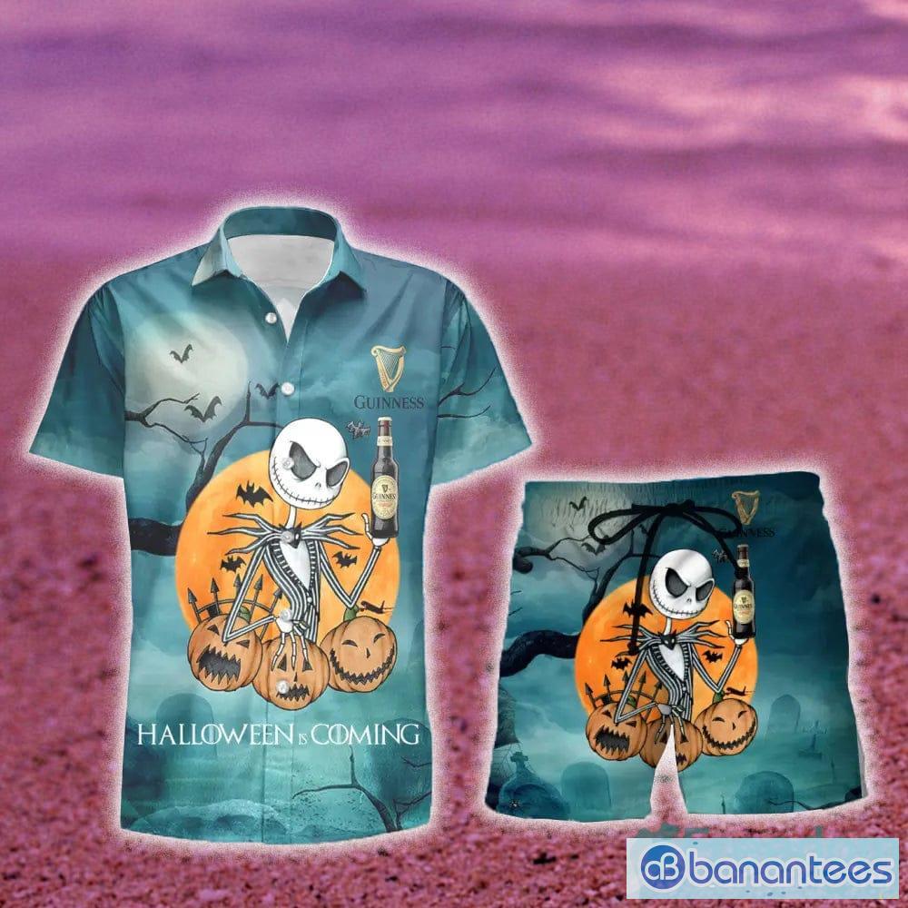 Jack Skellington Halloween Guinnes Hawaiian Set Shirt And Short Summer ...
