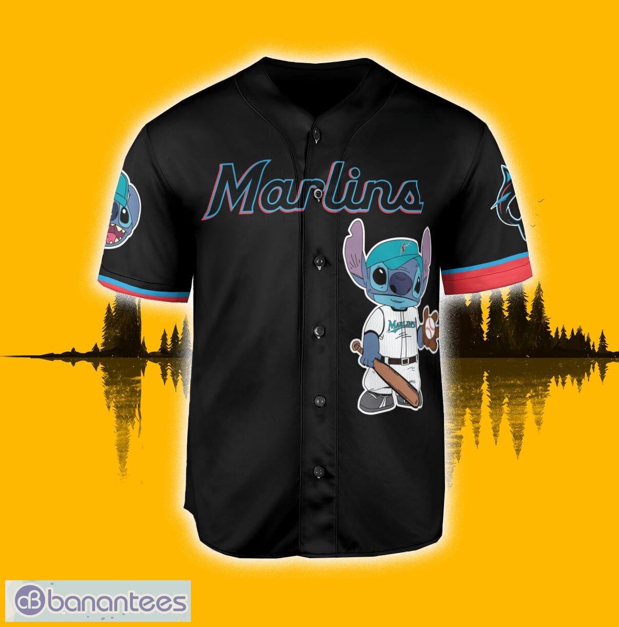 Miami Marlins Lilo & Stitch Black Baseball Jersey Shirt Custom Number ...
