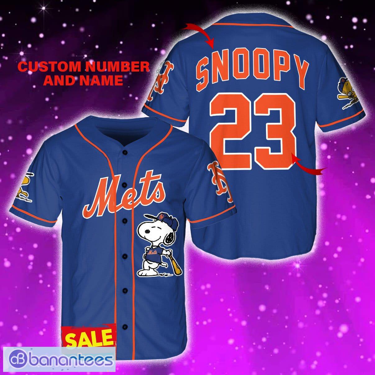 New York Mets Peanuts Snoopy Jersey Baseball Shirt Royal Custom Number ...