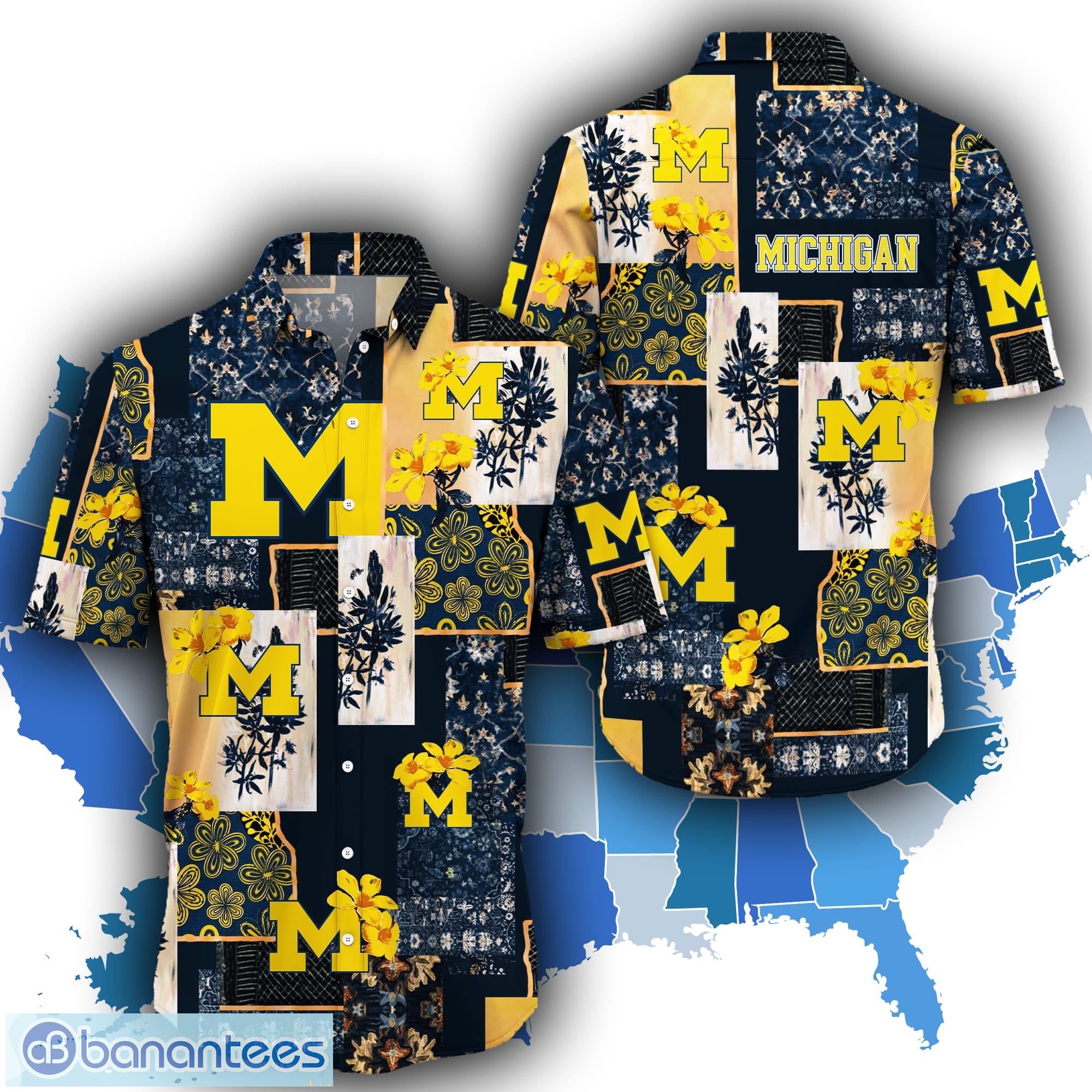 Michigan Wolverines Map Teams New Arrivals Hawaiian Shirt For Fans ...
