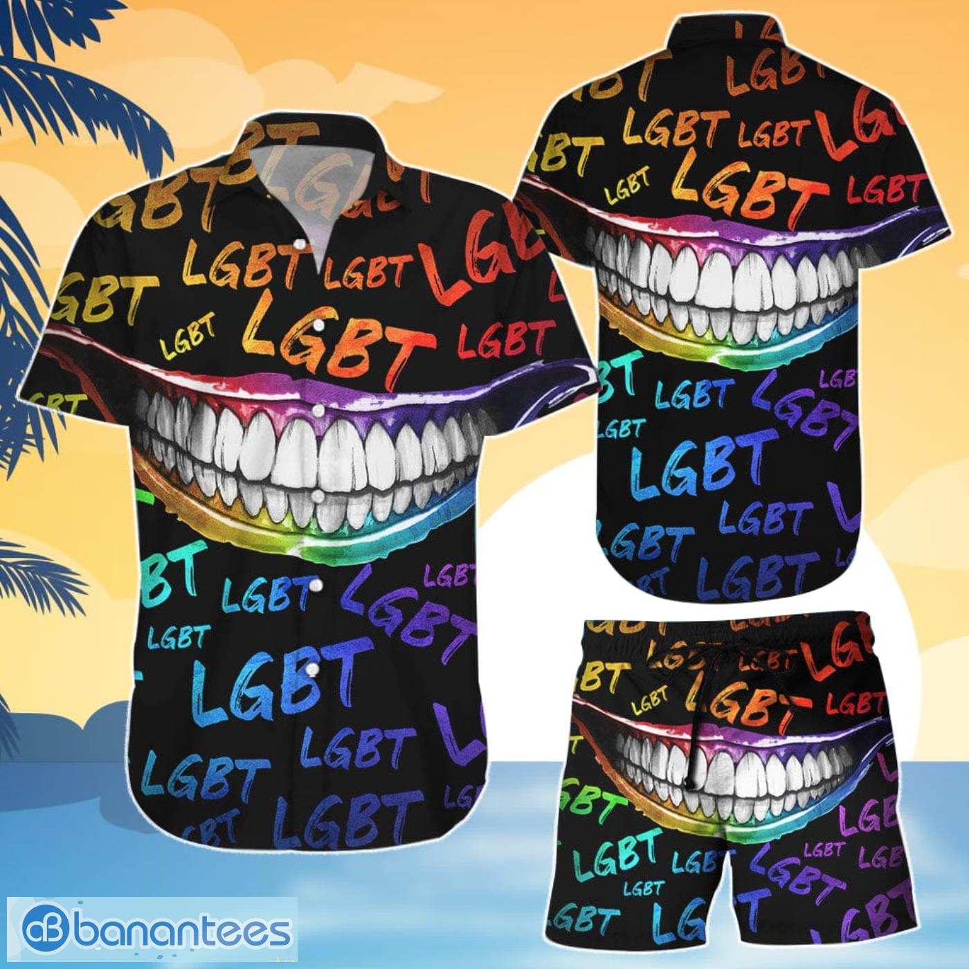 LGBTQ LGBT Lips Flag Rainbow Combo Hawaiian Shirt And Shorts Happy ...