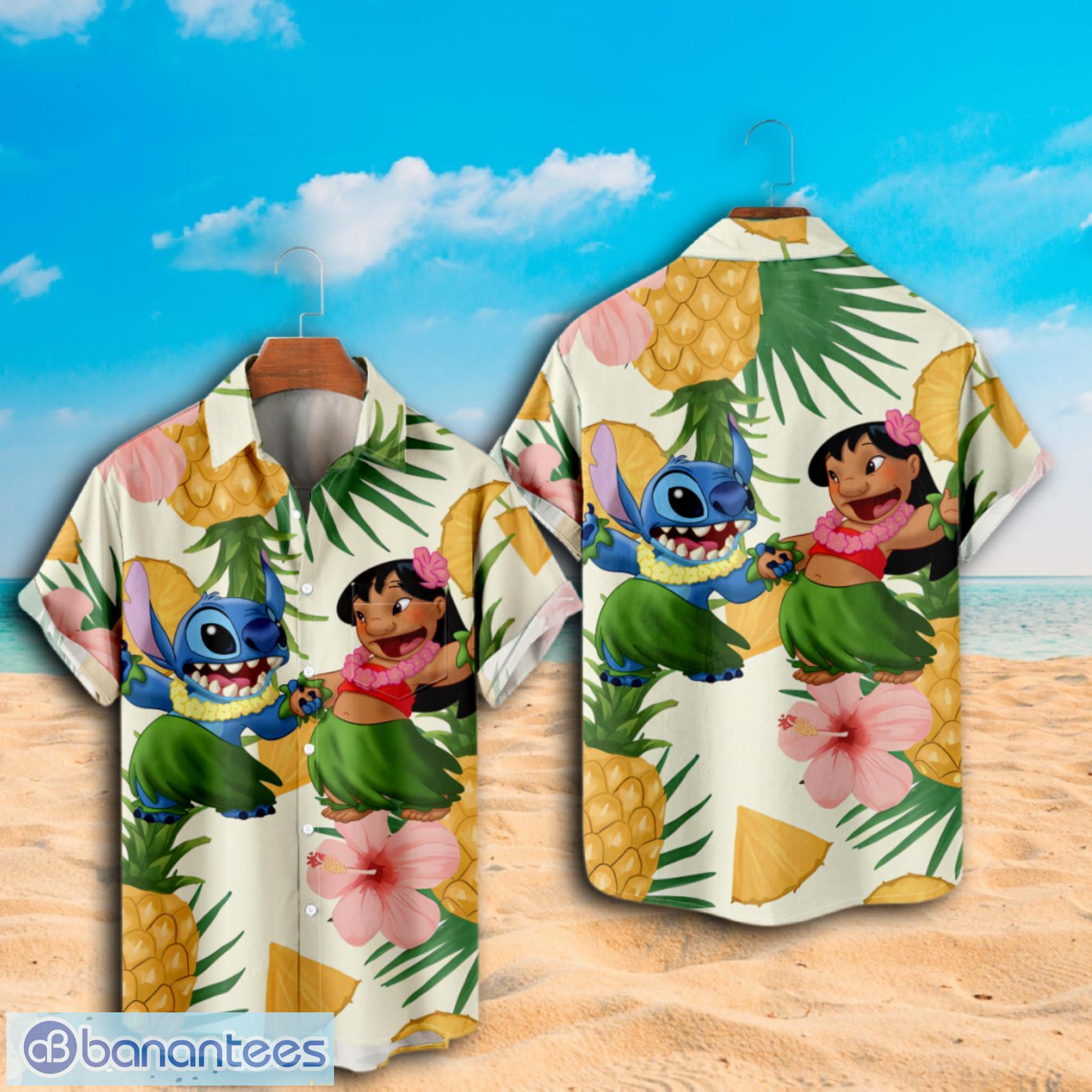 Lilo & Stitch Tropical Short Sleeve Hawaiian Shirt For Family - Banantees