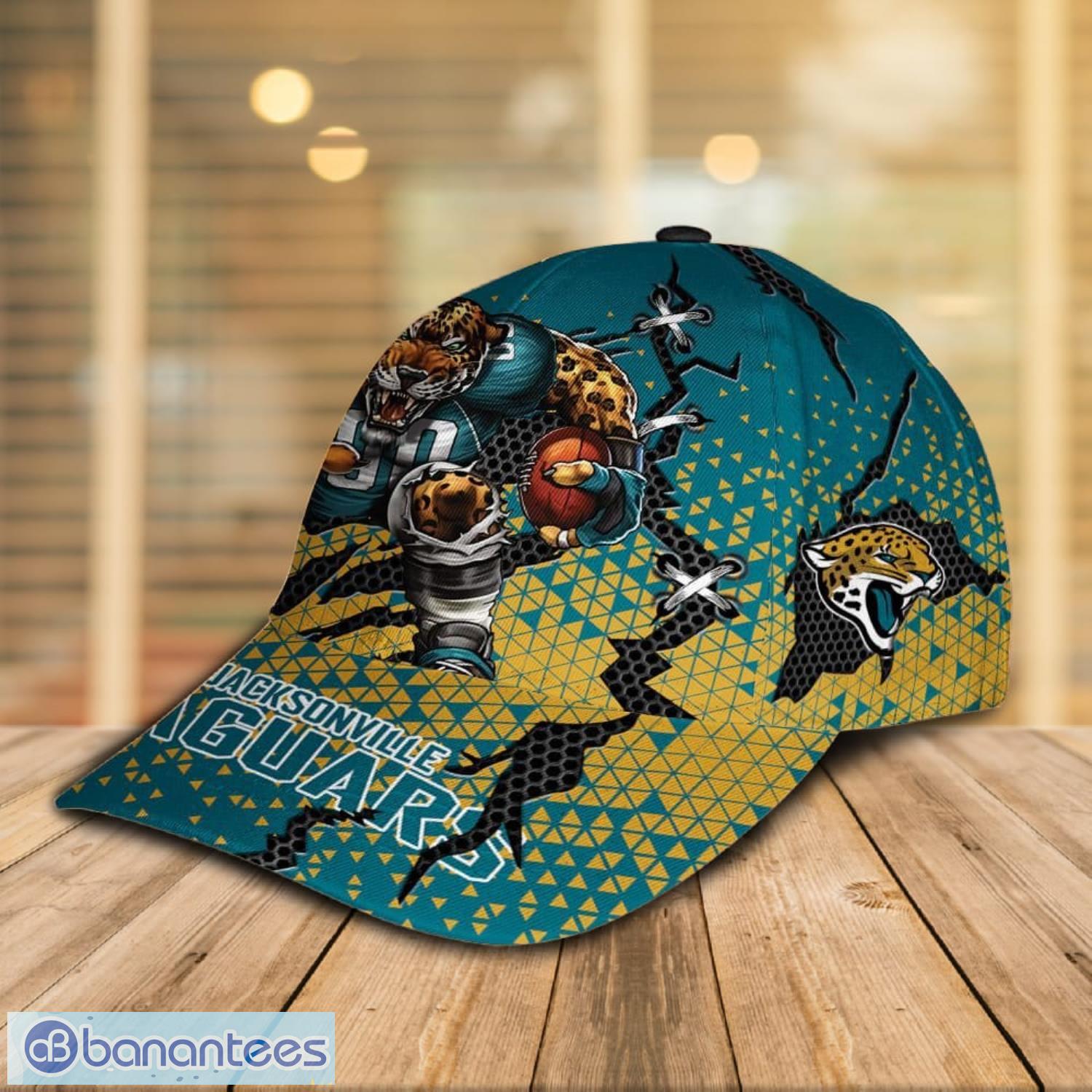 NFL Jacksonville Jaguars Mascot Texture Effect 3D Cap Full Print ...