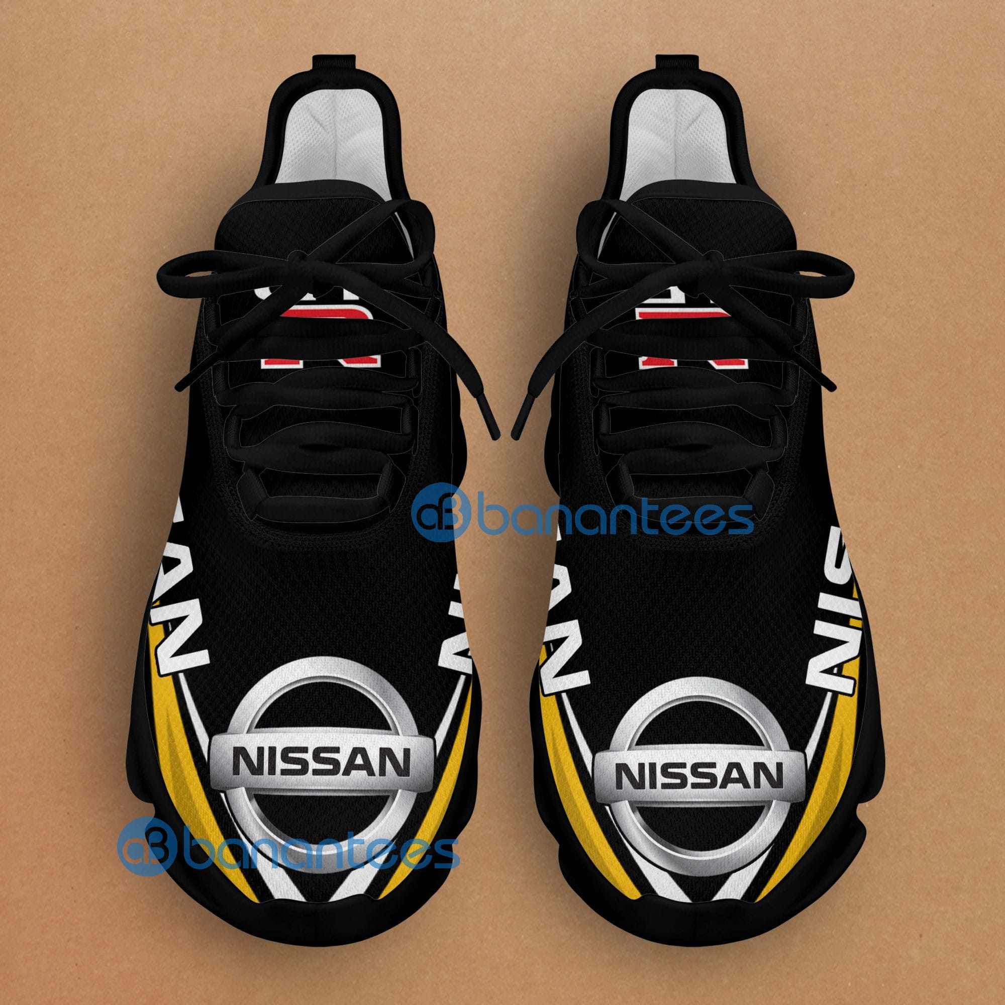 Nissan Gtr Bs Running Shoes Black And Yellow Max Soul Shoes - Banantees