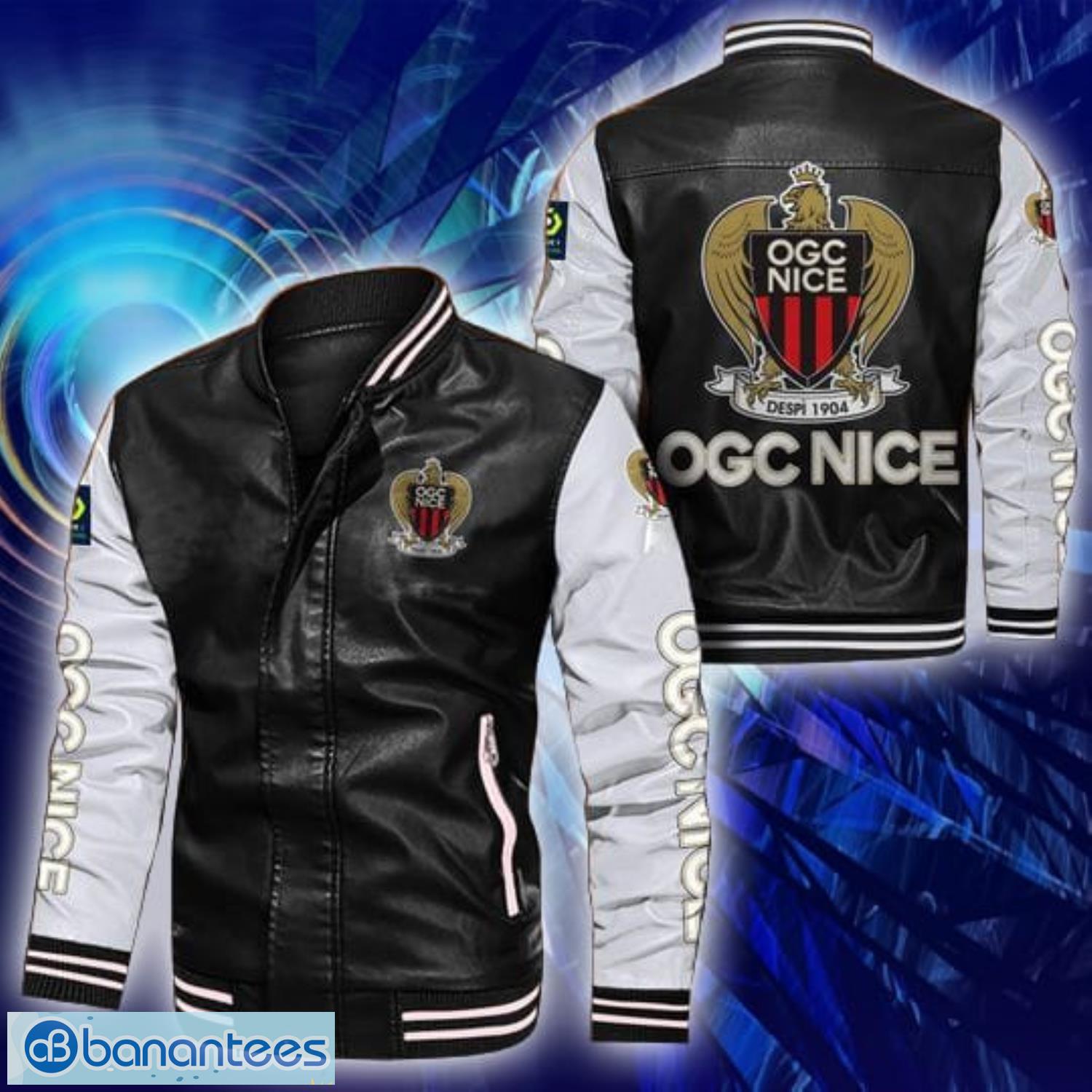 OGC Nice Black White Leather Bomber Jacket Gift For You - Banantees