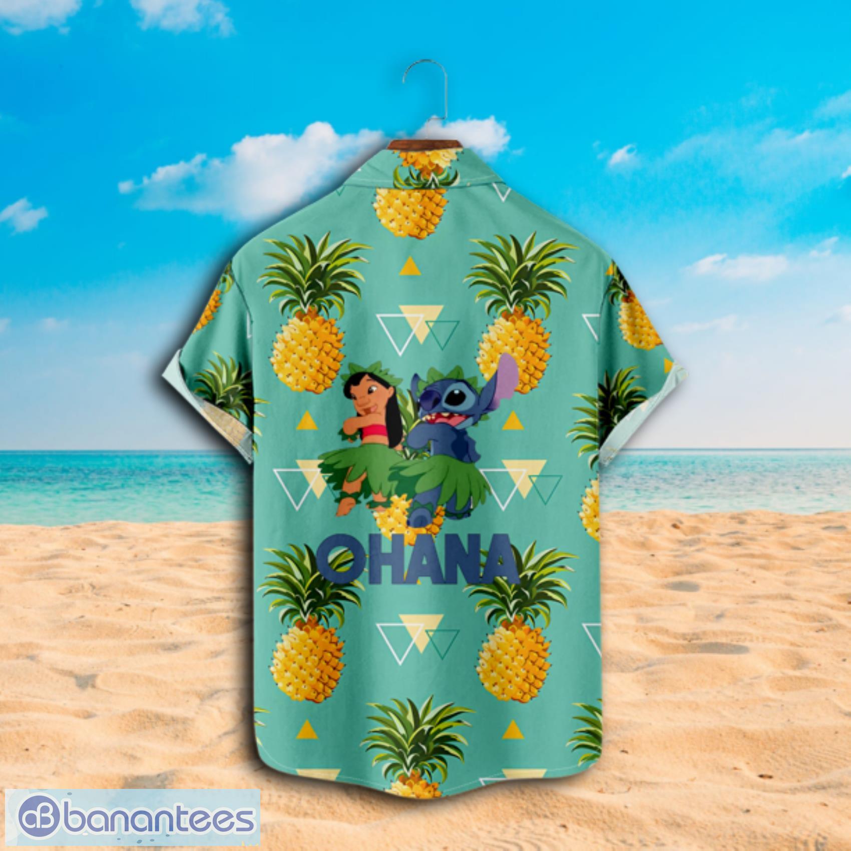 Stitch And Lilo Pineapple Tropiocal Pattern Hawaiian Shirt - Banantees