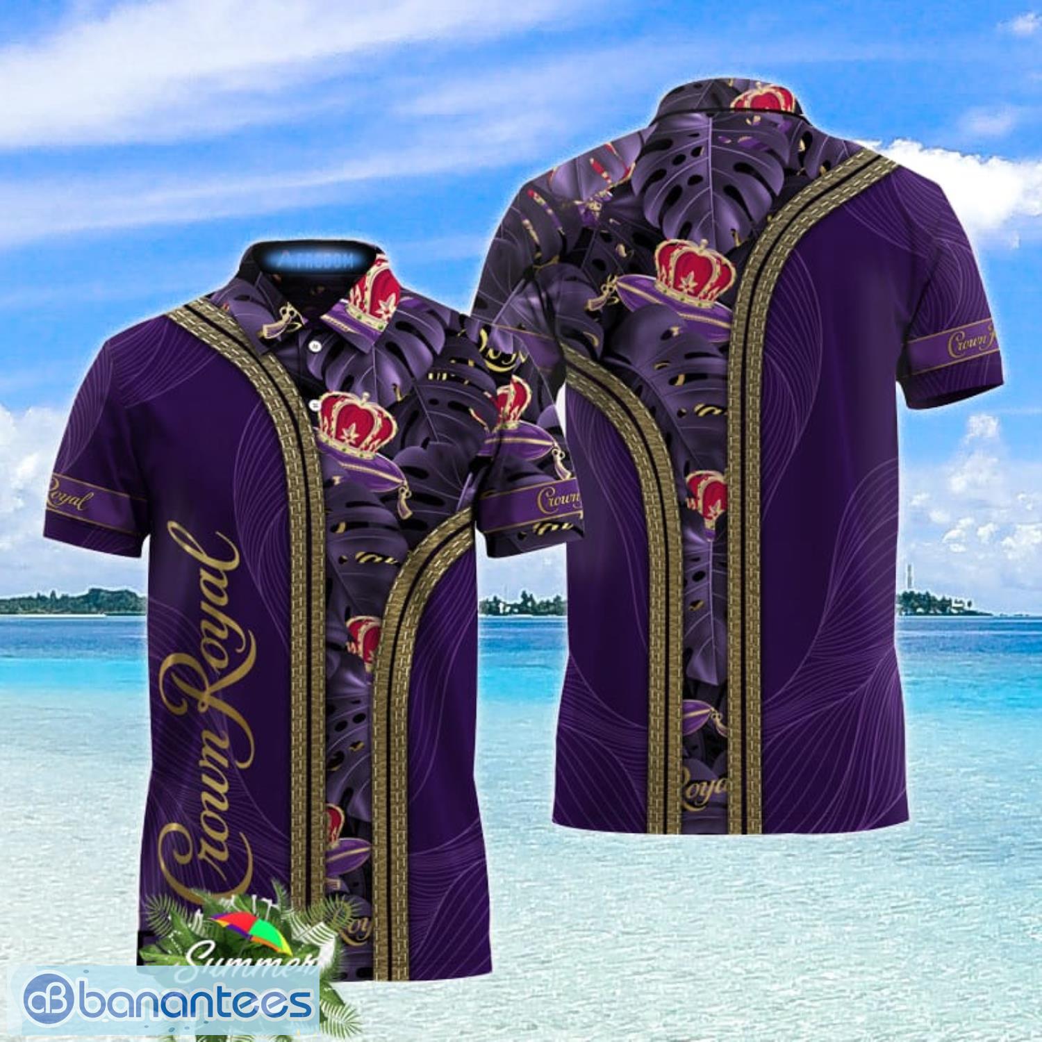 Minimalist Monstera Aloha Crown Royal Polo Shirt Summer Gift For Man ...