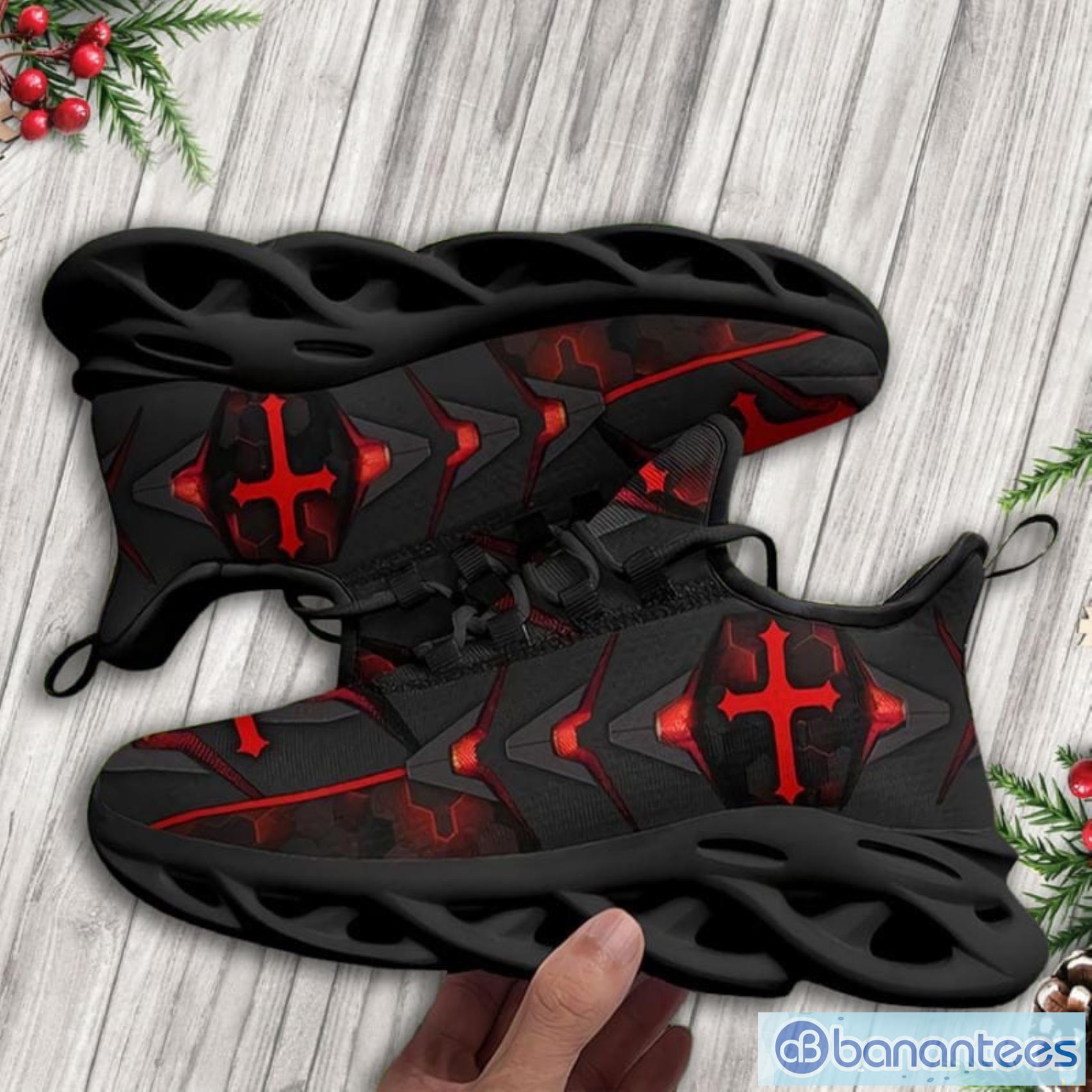Jesus Cross Love Hope Faith Jesus Theme Red Black Max Soul Shoes For ...