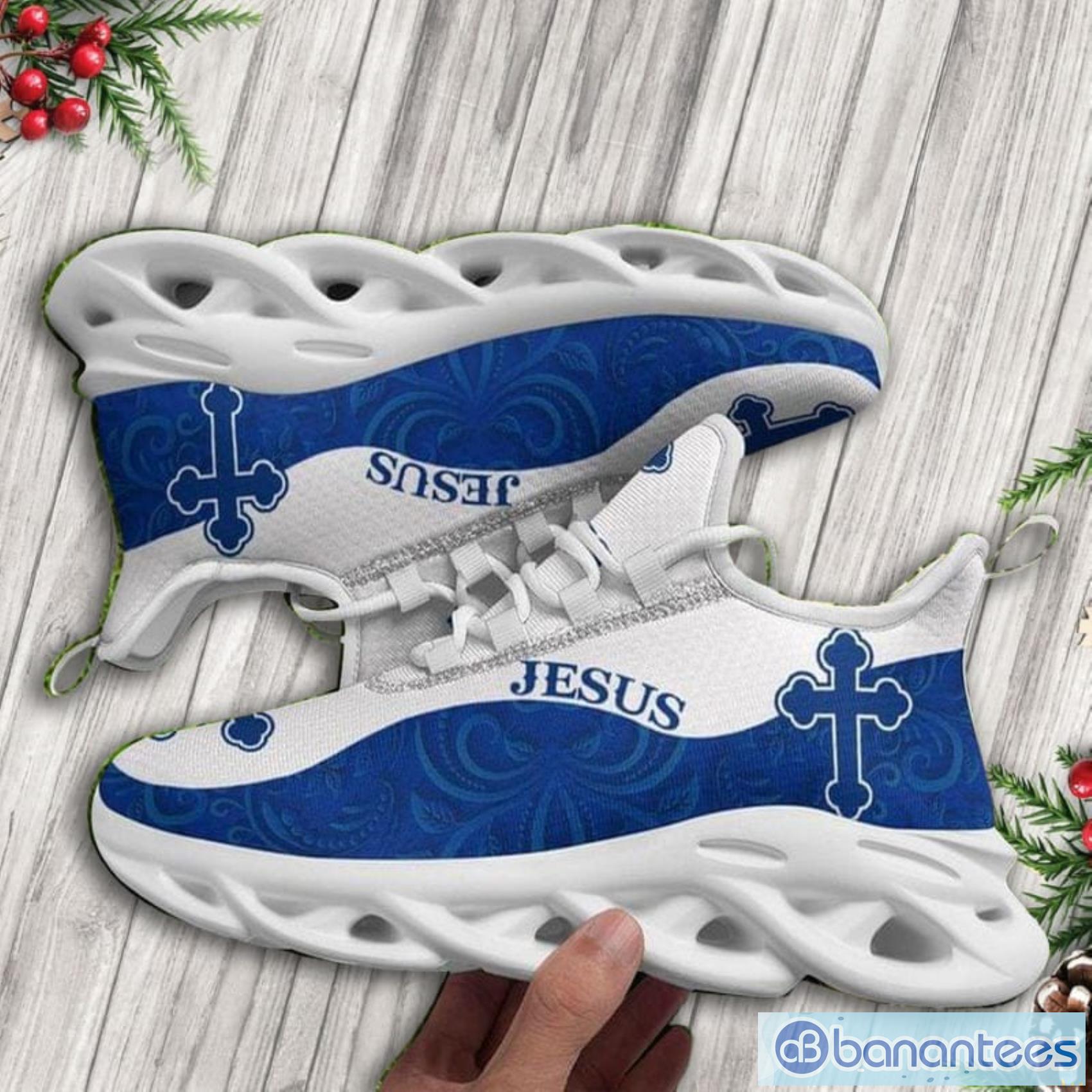 Jesus Cross Love Hope Faith Jesus Theme White Blue Max Soul Shoes For ...